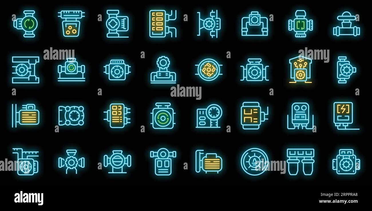 Water circulation pump icons set hi-res stock photography and images ...