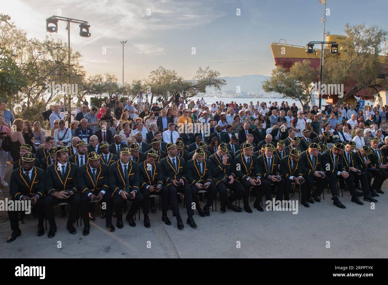 Toulon, France. 04th Sep, 2023. The South African rugby team ...