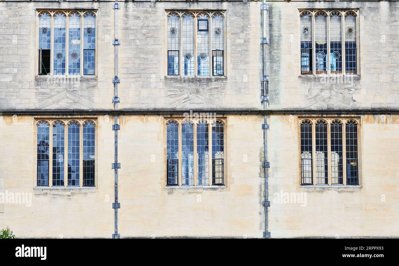 A trio of windows at the Bodleian Library, University of Oxford ...