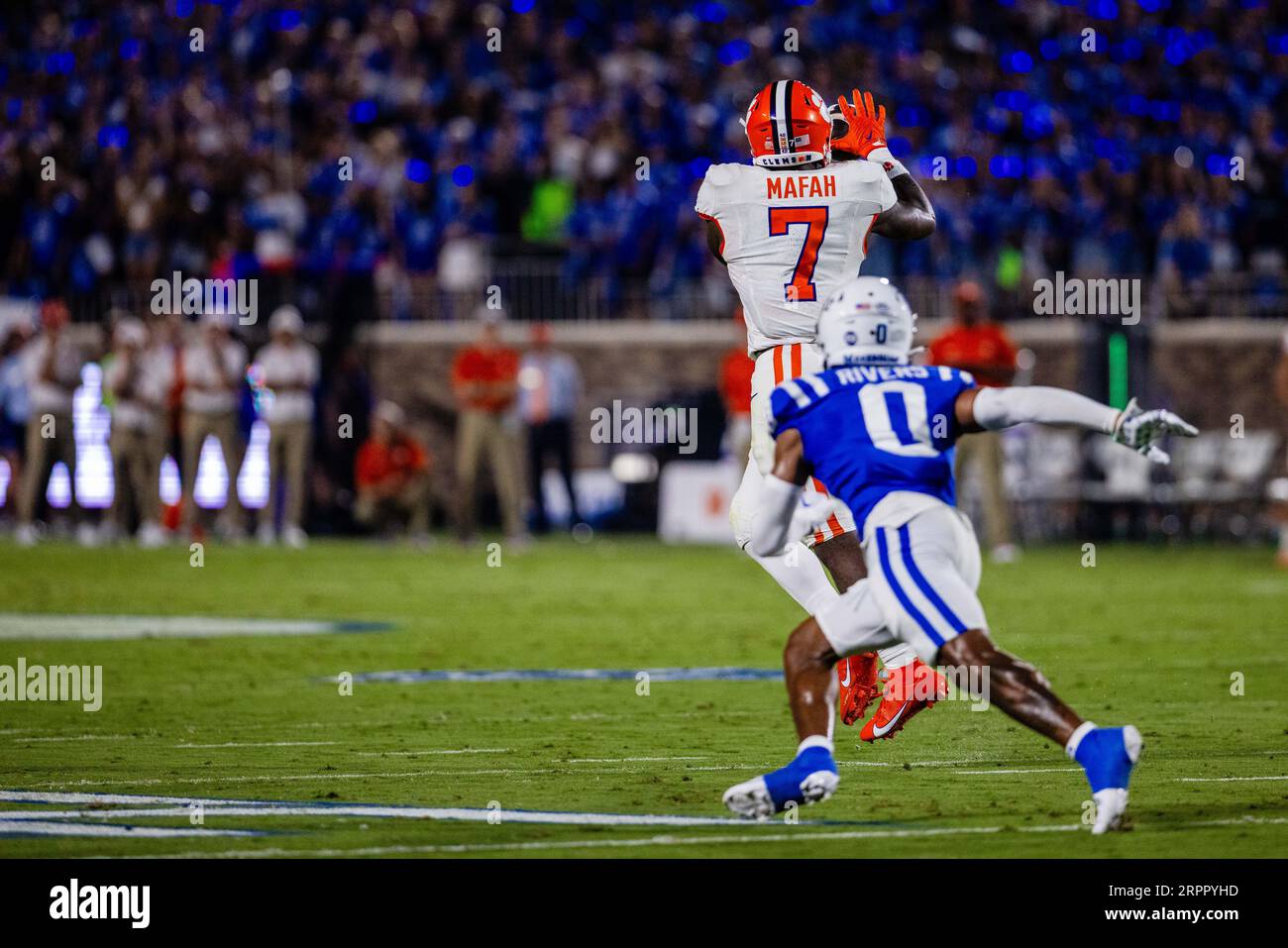September 4, 2023: Clemson Tigers running back Phil Mafah (7) makes the ...