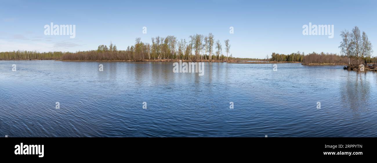 Panorama of the Susitna River from Willow Creek, Alaska, USA Stock ...