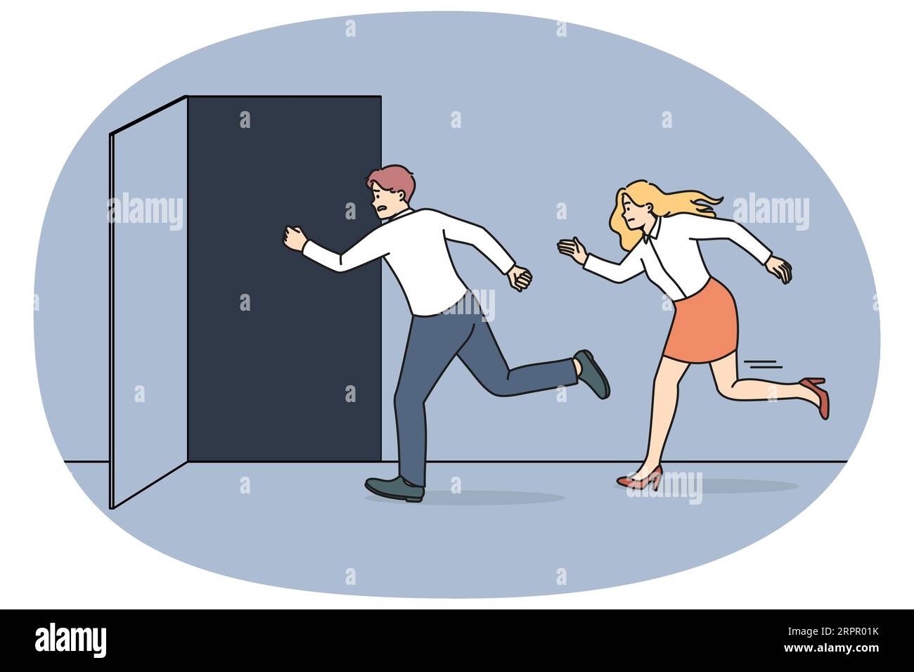 Being late to work cartoon hi-res stock photography and images - Alamy