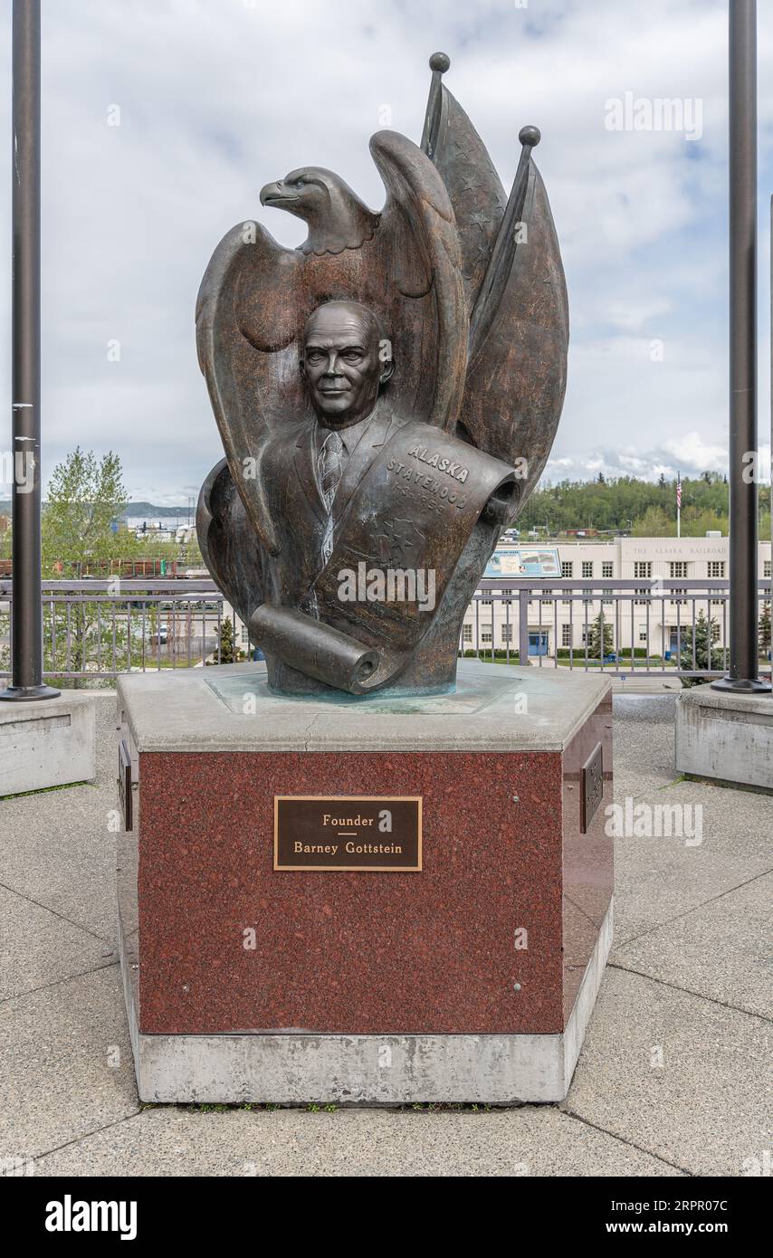 Eisenhower Alaska Statehood Monument on West 2nd Ave, Anchorage, Alaska ...