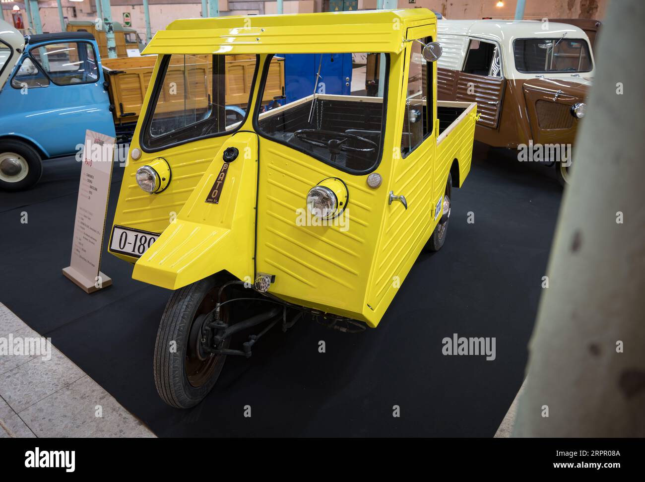 Cremsa Pato yellow motorcar van from 1955 Stock Photo - Alamy
