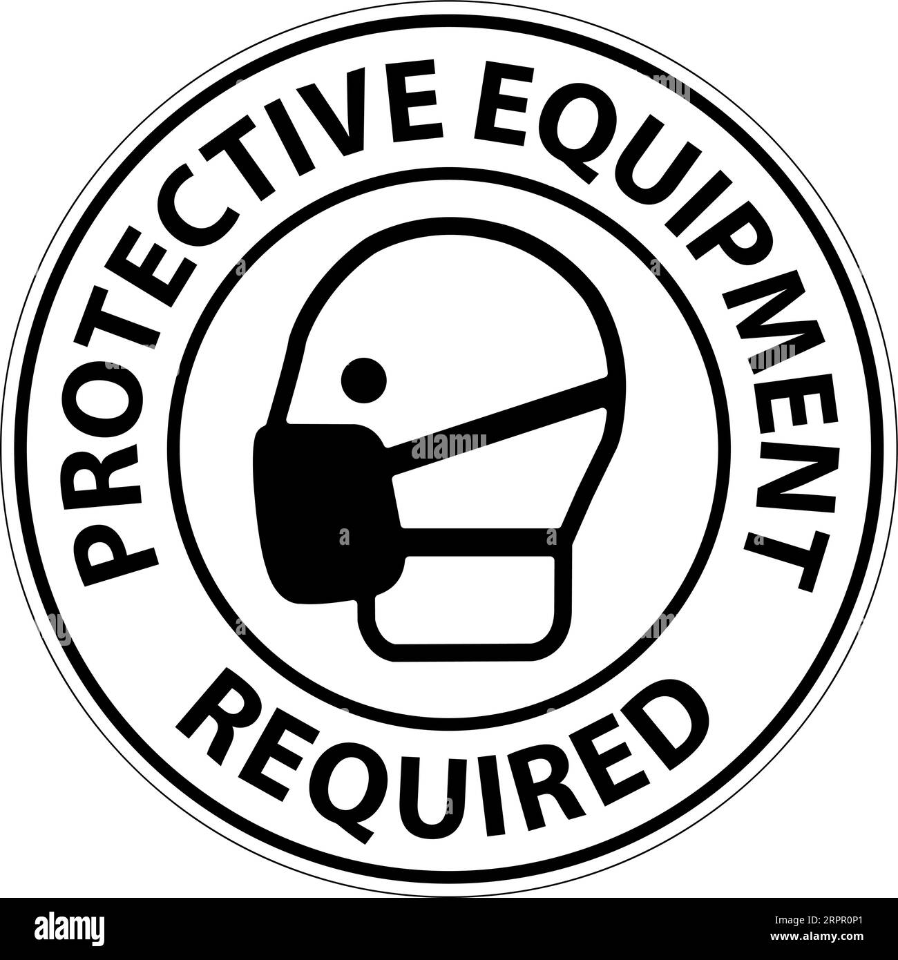 Personal protective equipment sign Black and White Stock Photos ...