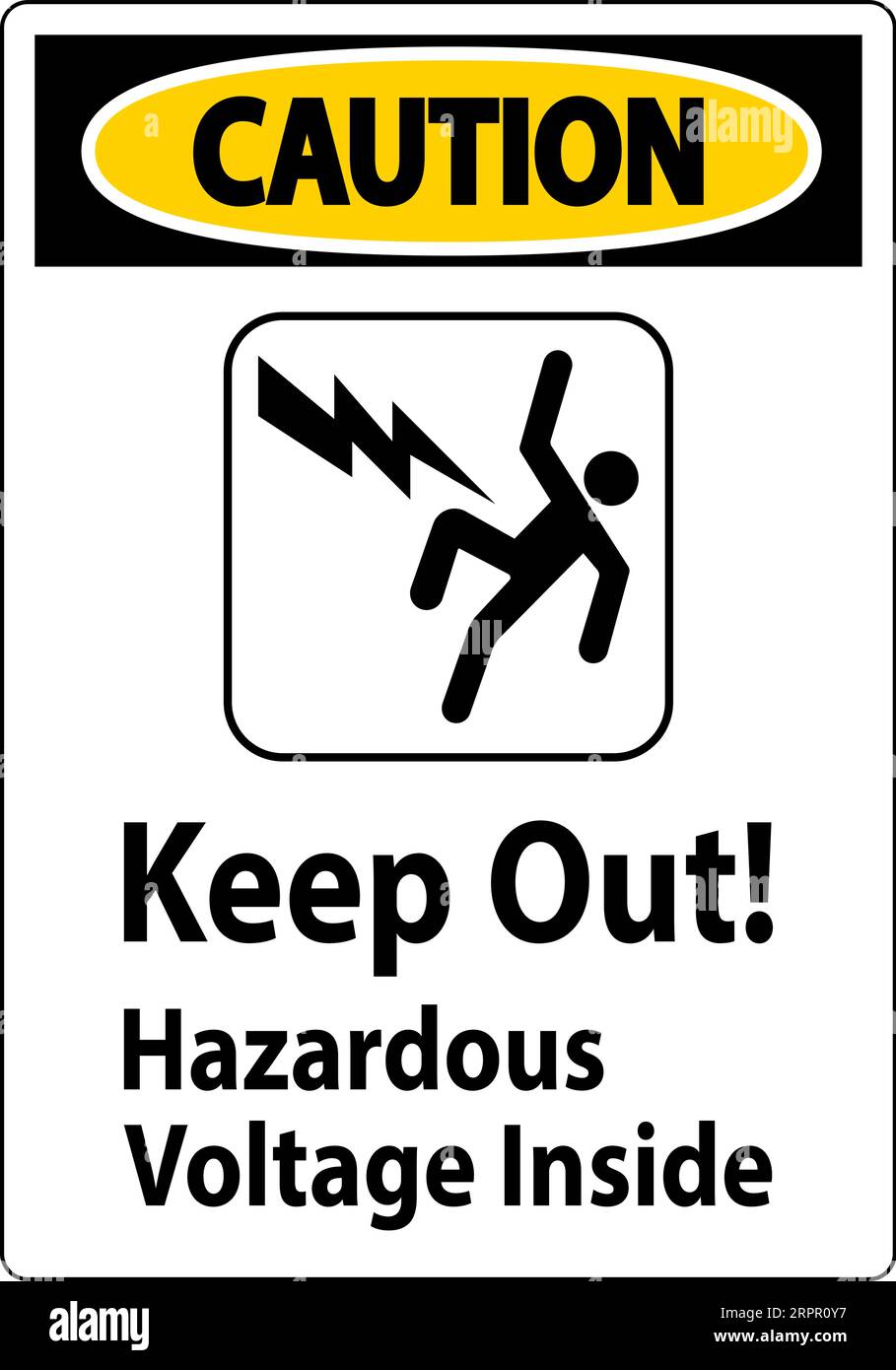 Caution Sign - Keep Out Hazardous Voltage Inside Stock Vector Image ...