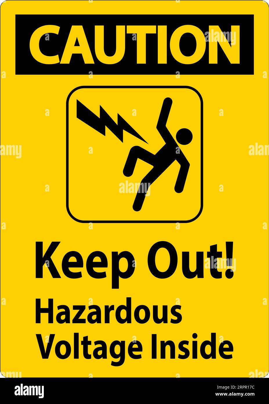 Caution Sign - Keep Out Hazardous Voltage Inside Stock Vector Image ...