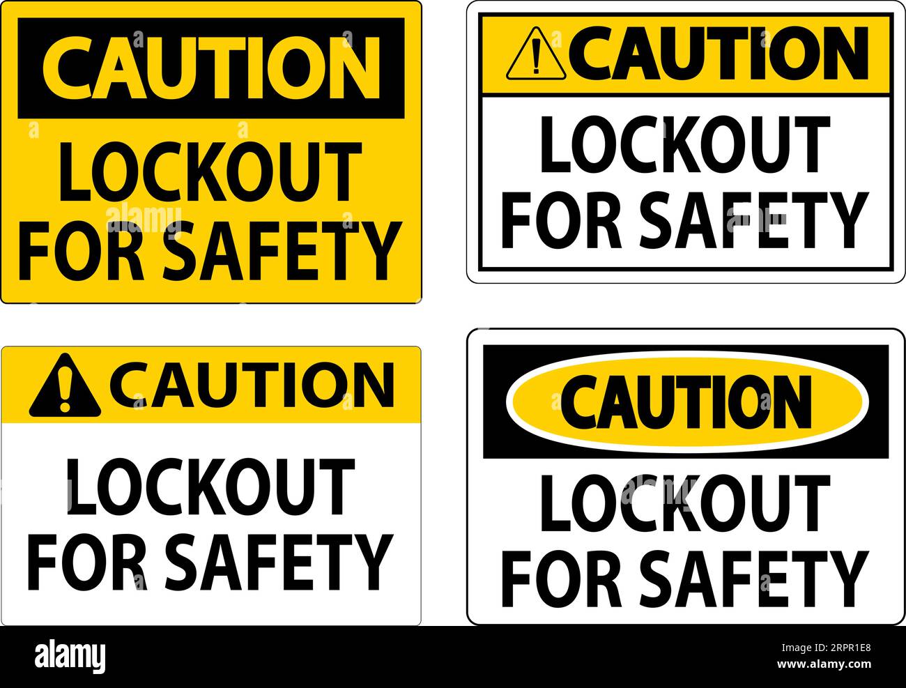 Caution Sign, Lockout For Safety Stock Vector Image & Art - Alamy