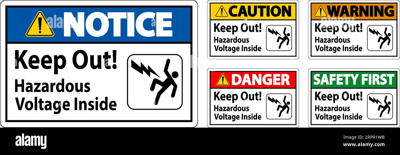 Danger Sign - Keep Out Hazardous Voltage Inside Stock Vector Image ...