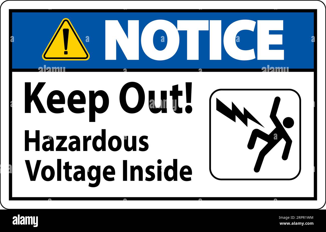 Notice Sign - Keep Out Hazardous Voltage Inside Stock Vector Image ...