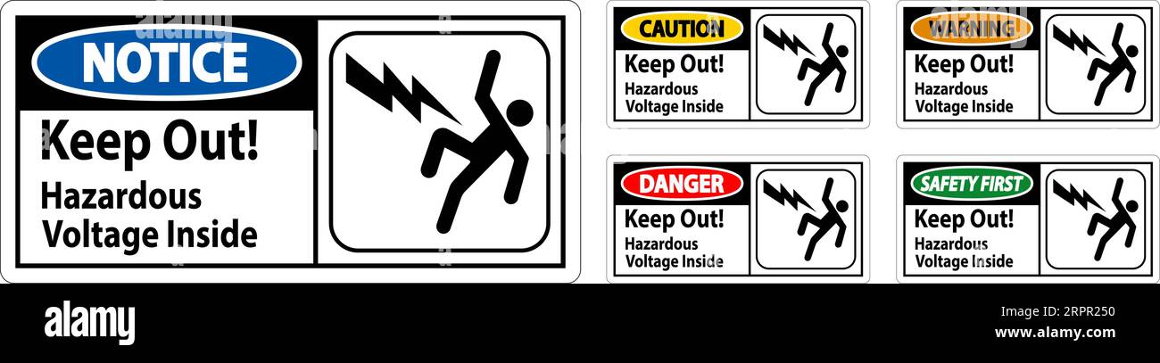 Danger Sign - Keep Out Hazardous Voltage Inside Stock Vector Image ...