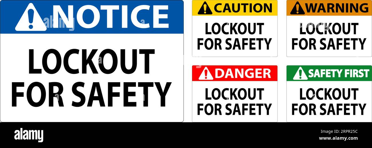 Caution Sign, Lockout For Safety Stock Vector Image & Art - Alamy
