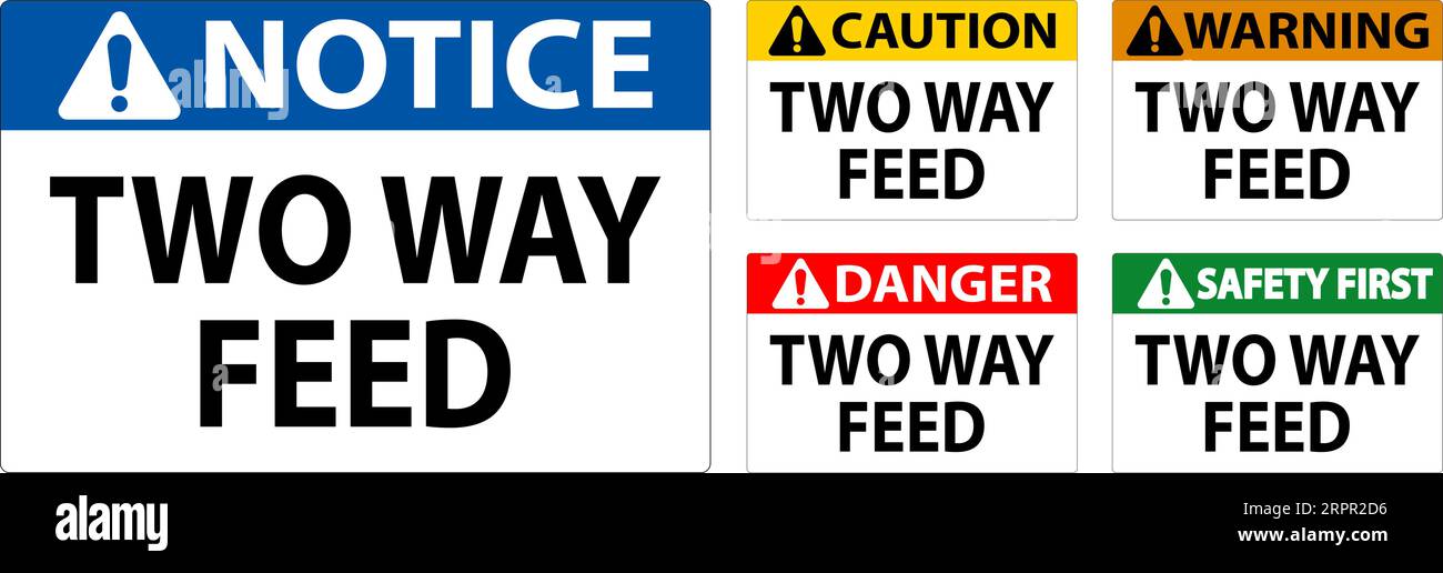 Danger Sign Two Way Feed Stock Vector Image & Art - Alamy