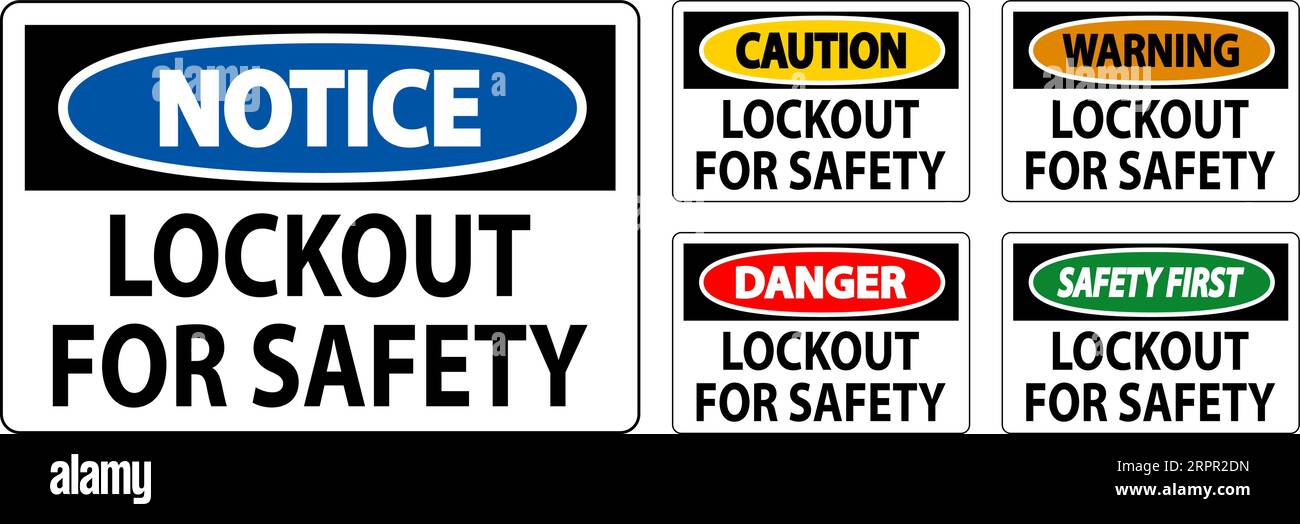 Caution Sign, Lockout For Safety Stock Vector Image & Art - Alamy