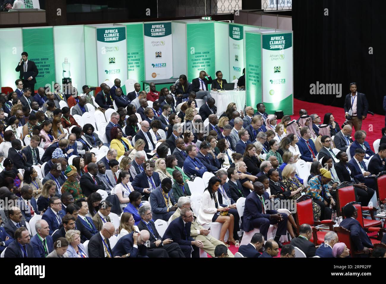 Delegates listen to speeches during day two of the Africa Climate ...