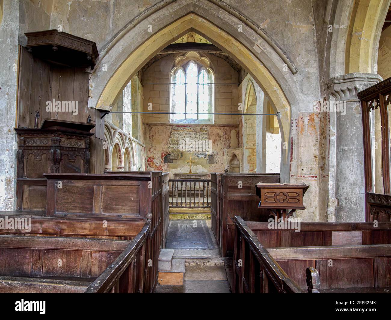 Box pews at the Church of St John the Baptist at Inglesham by the River ...