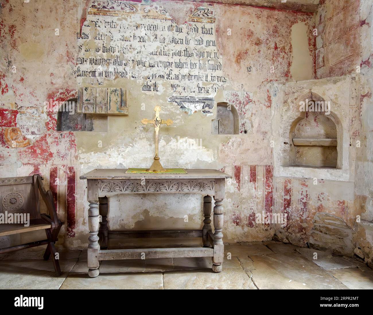 Medieval wall paintings at the Church of St John the Baptist at ...