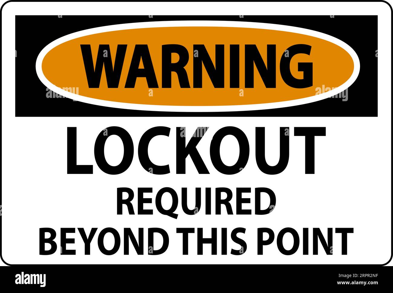 Warning Sign, Lockout Required Beyond This Point Stock Vector Image ...