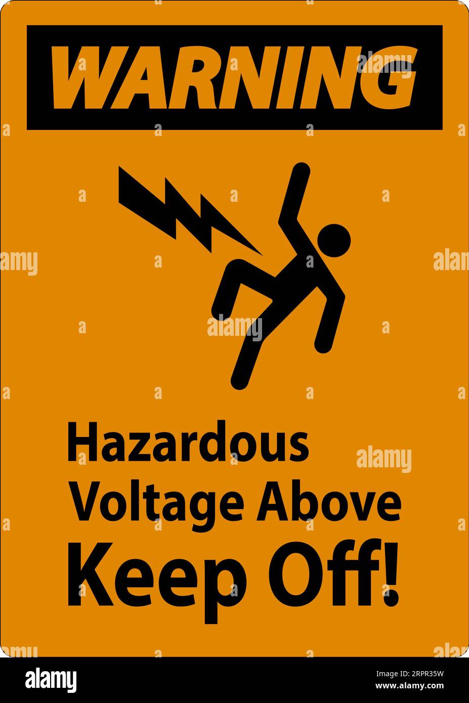 Warning Sign - Hazardous Voltage Above Keep Off Stock Vector Image ...