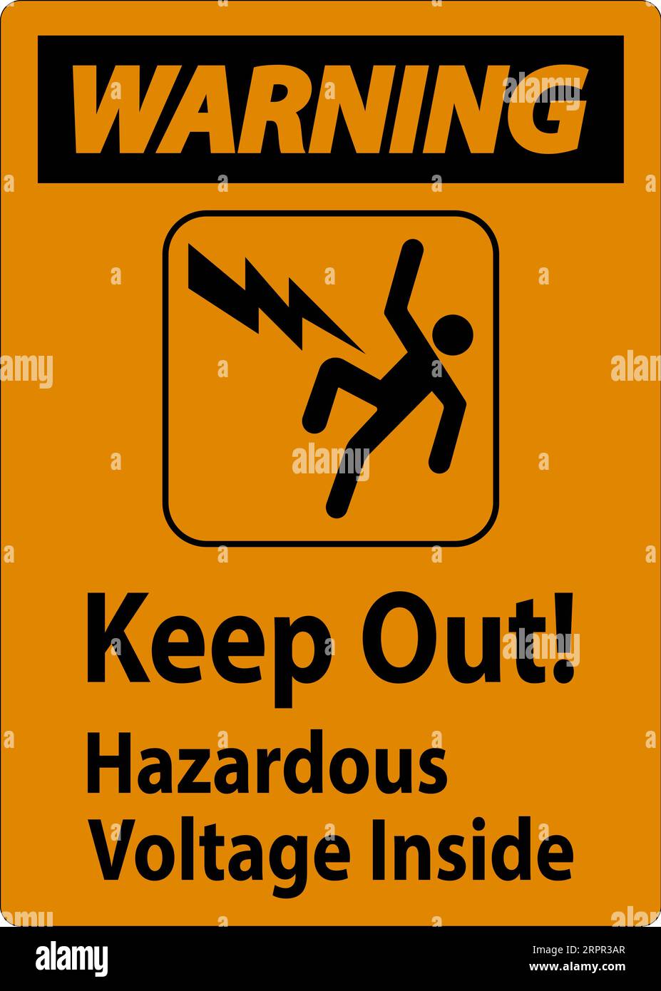 Warning Sign - Keep Out Hazardous Voltage Inside Stock Vector Image ...