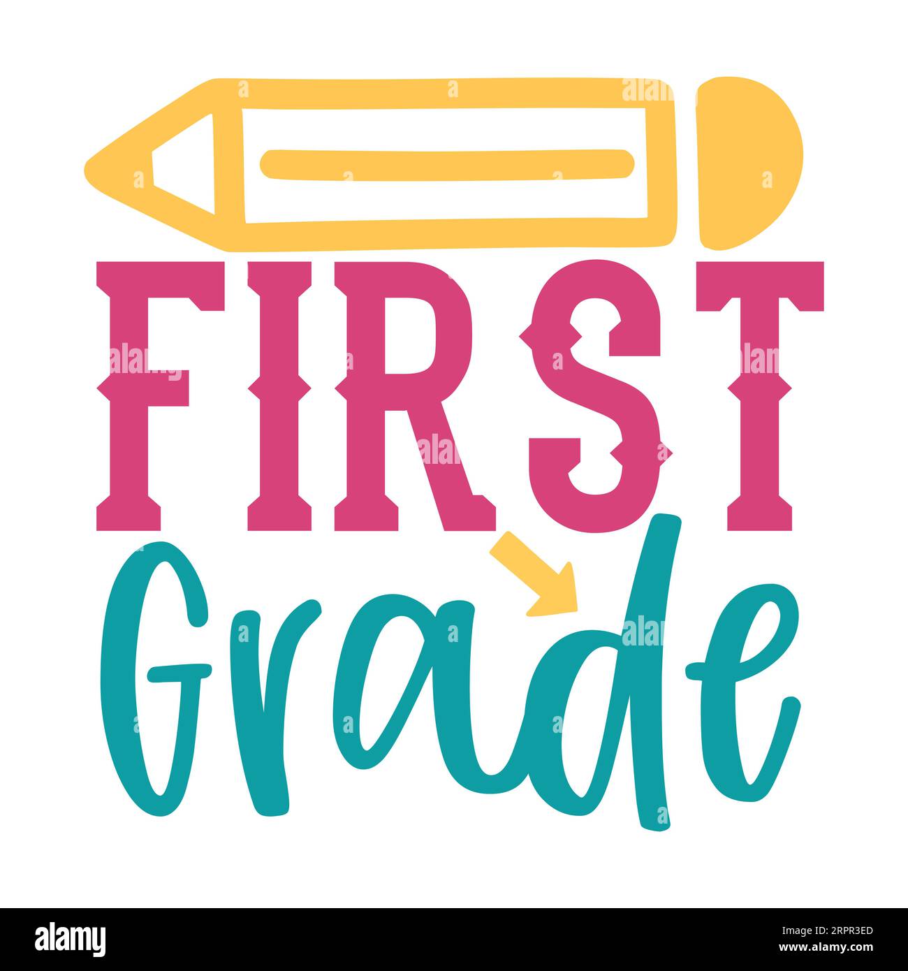 First grade typography t shirt design, tee print, calligraphy ...