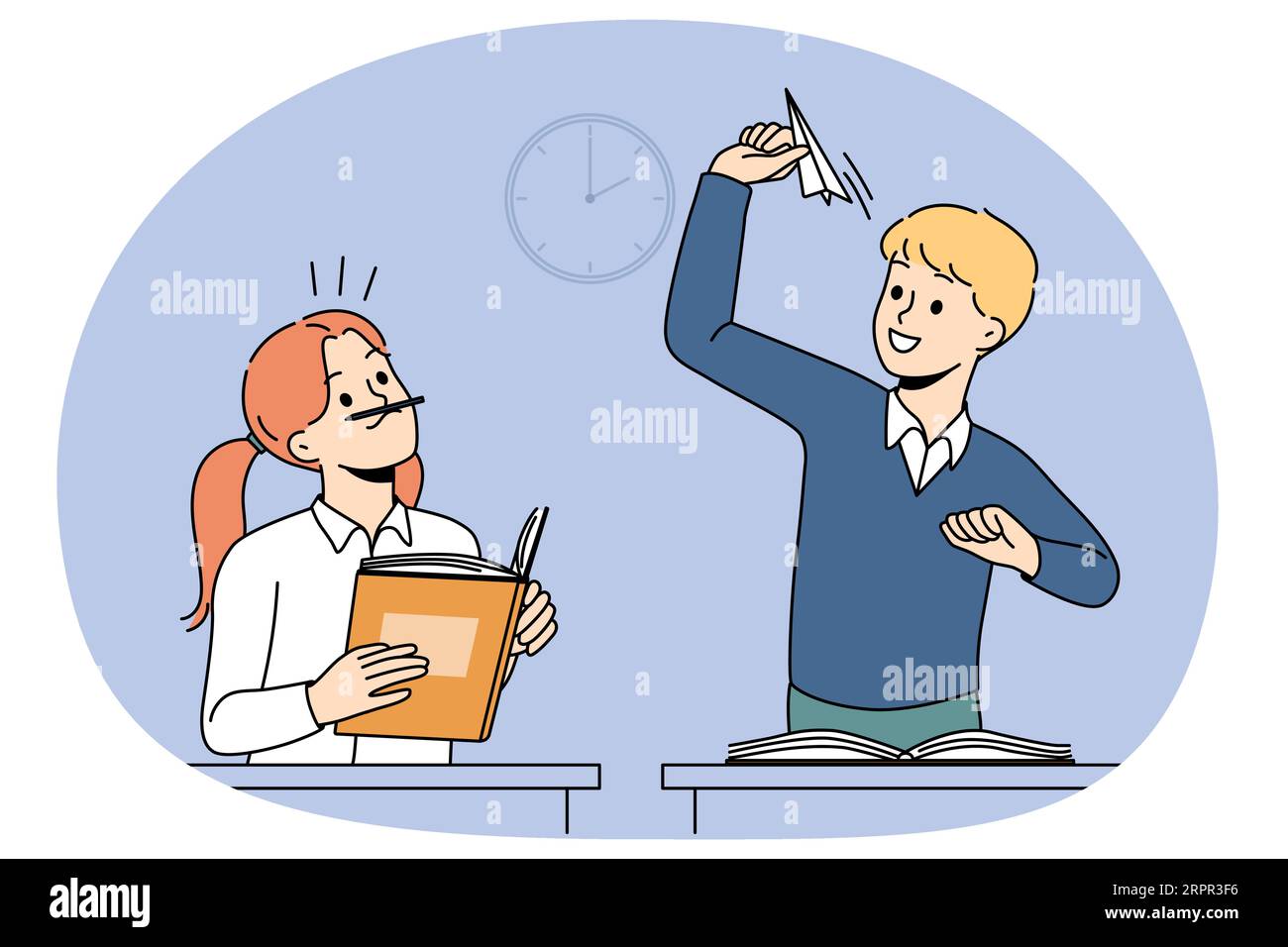 Happy kids playing at school class on break. Smiling children have fun ...