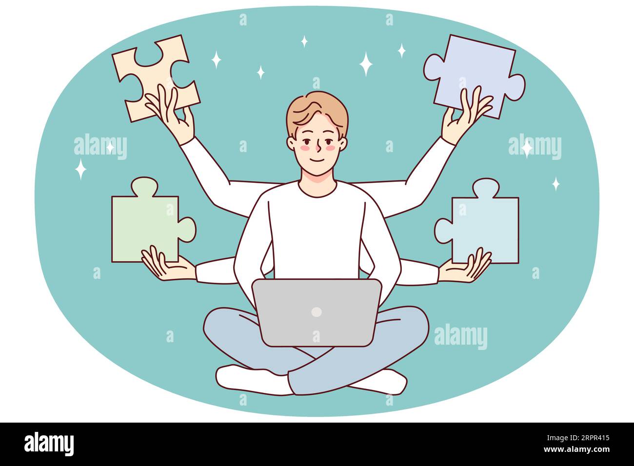 Jigsaw puzzle head illustration on Stock Vector Images - Alamy