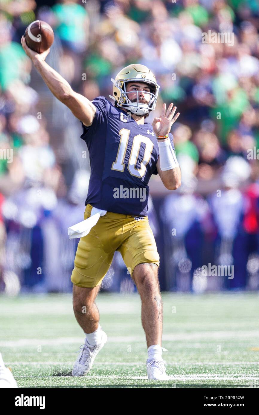 USA. 02nd Sep, 2023. September 02, 2023: Notre Dame quarterback Sam ...
