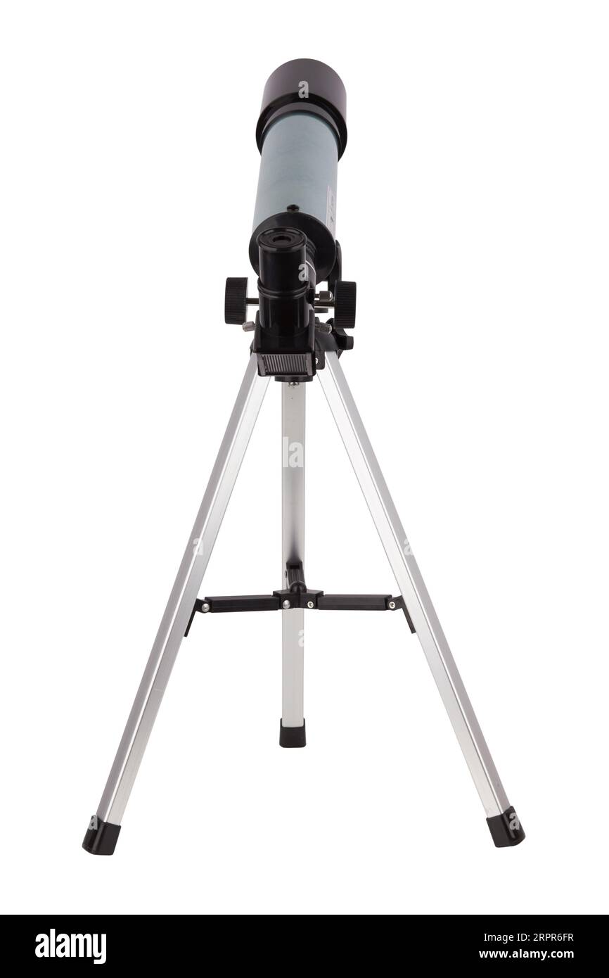 Modern telescope isolated on a white background Stock Photo - Alamy