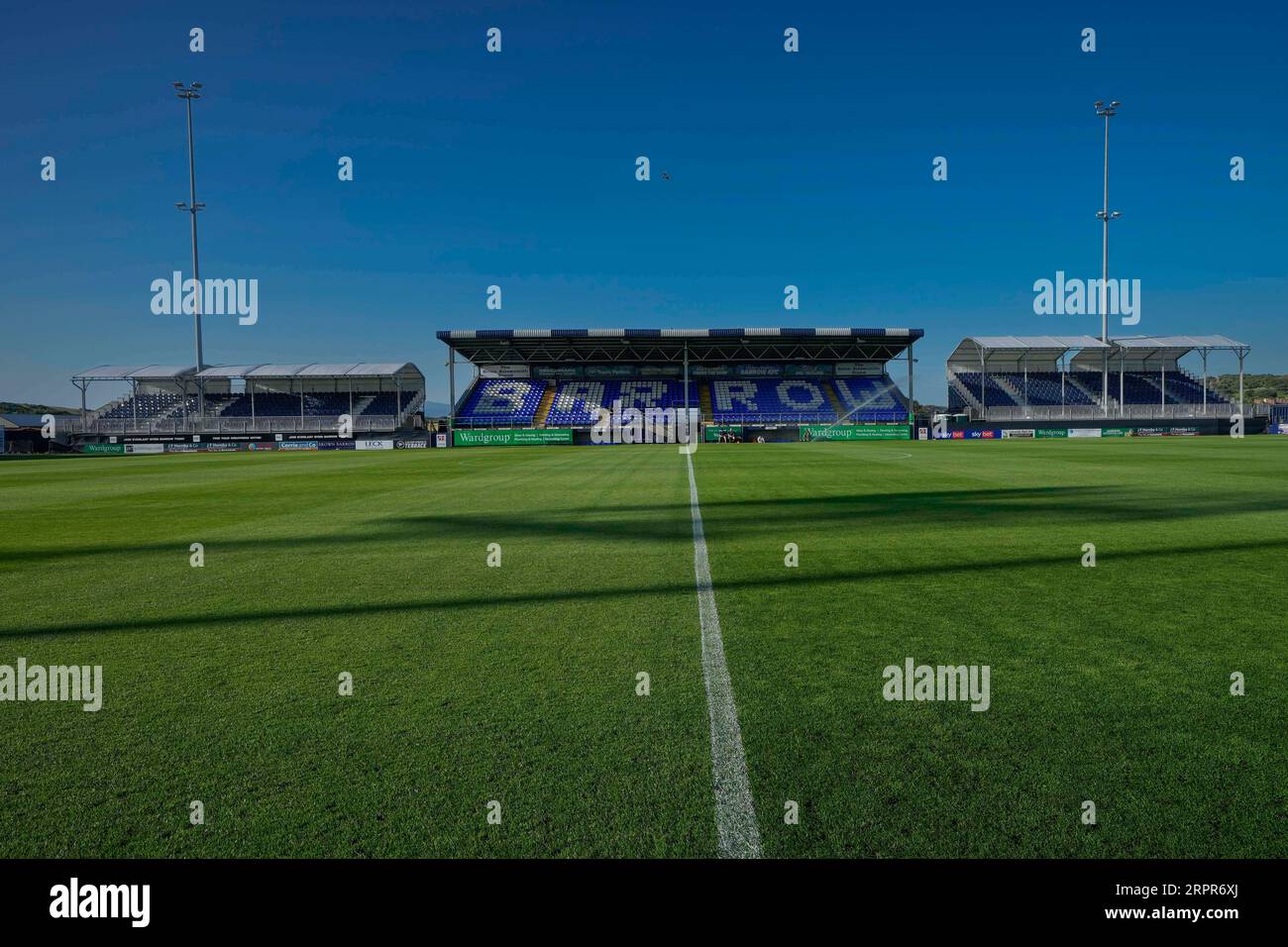 A general view of the SO Legal Stadium, home of Barrow before the Papa ...