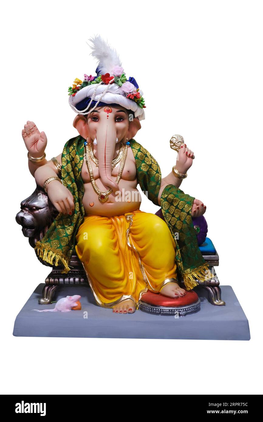 Lord Ganpati, Ganesha on white Background, Ganpati, happy Ganesh ...