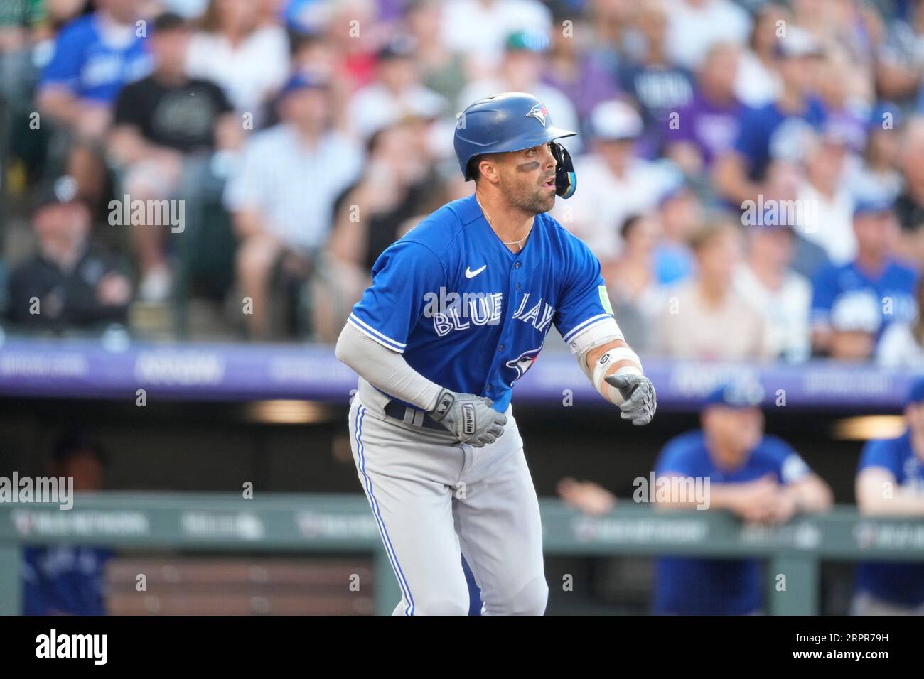 Toronto Blue Jays second baseman Whit Merrifield (15) in the first ...