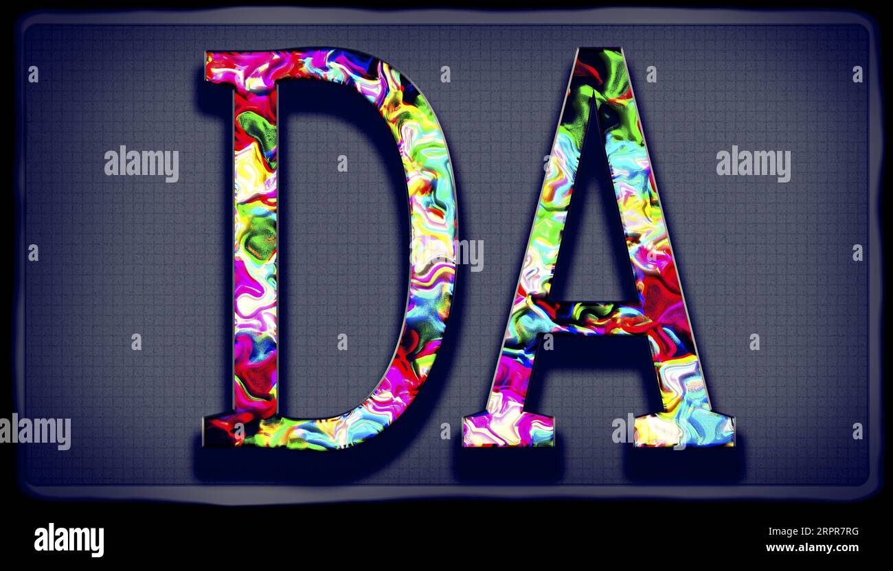 Double letter signature DA in an unique design named Painter rough ...