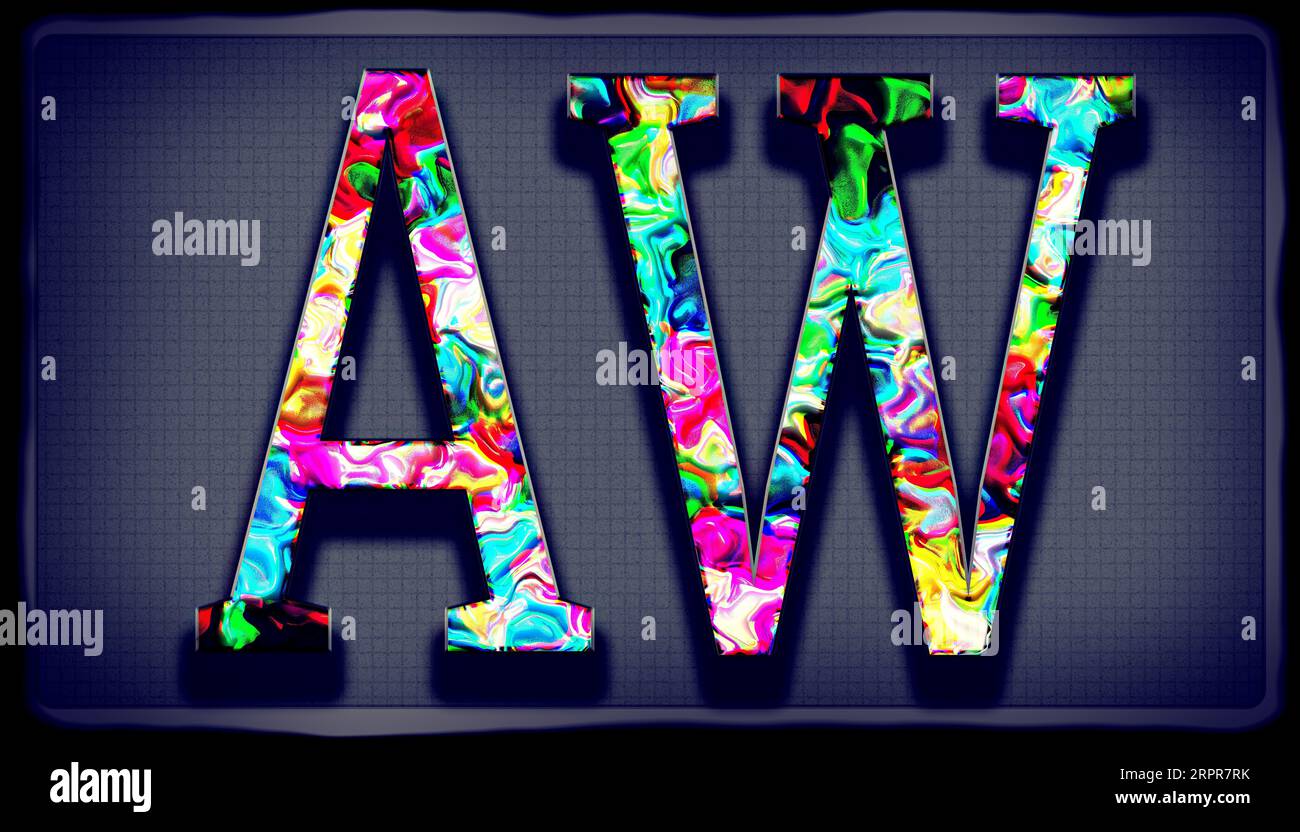 Double letter signature AW in an unique design named Painter rough ...