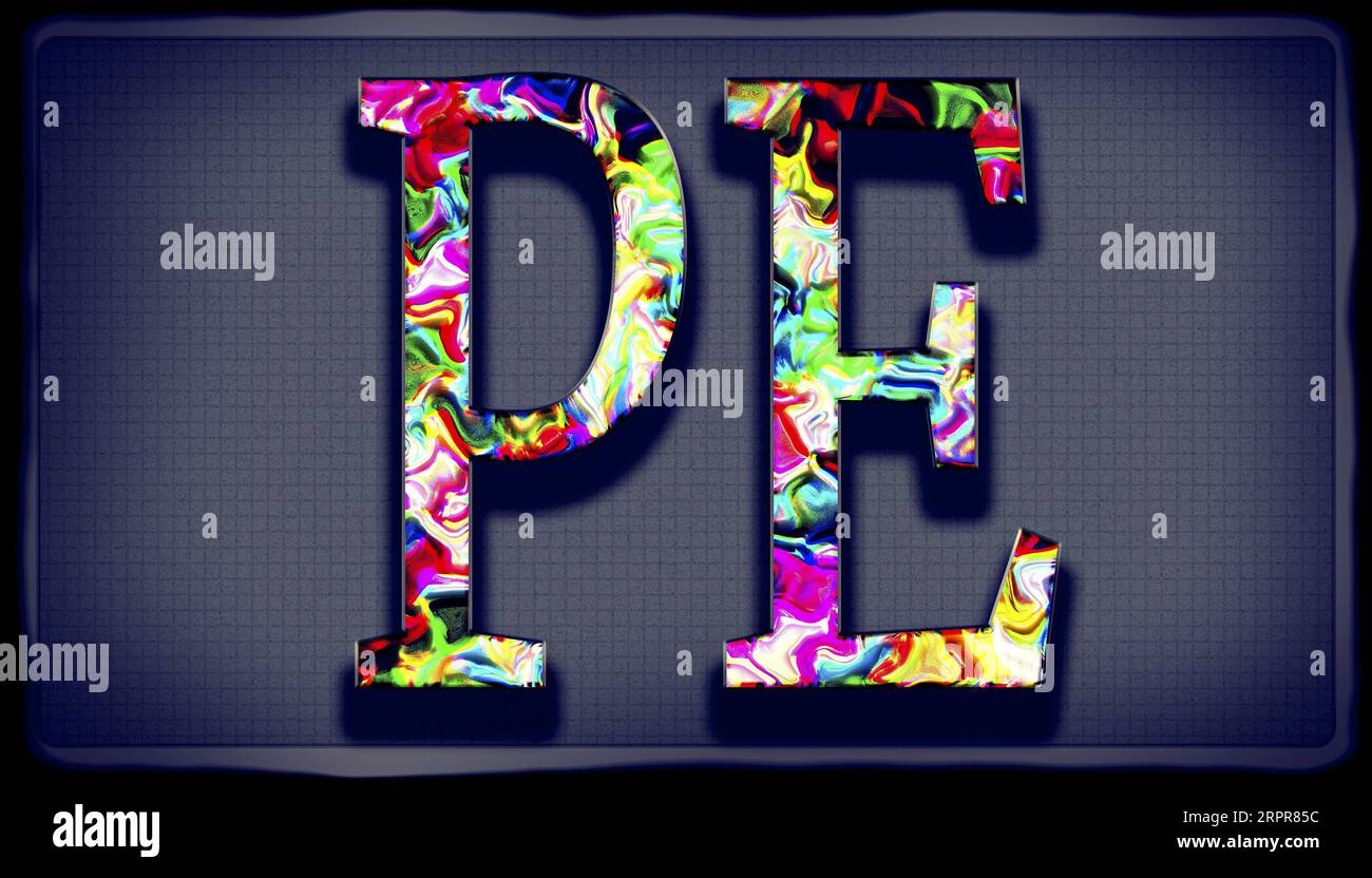 Double letter signature PE in an unique design named Painter rough ...