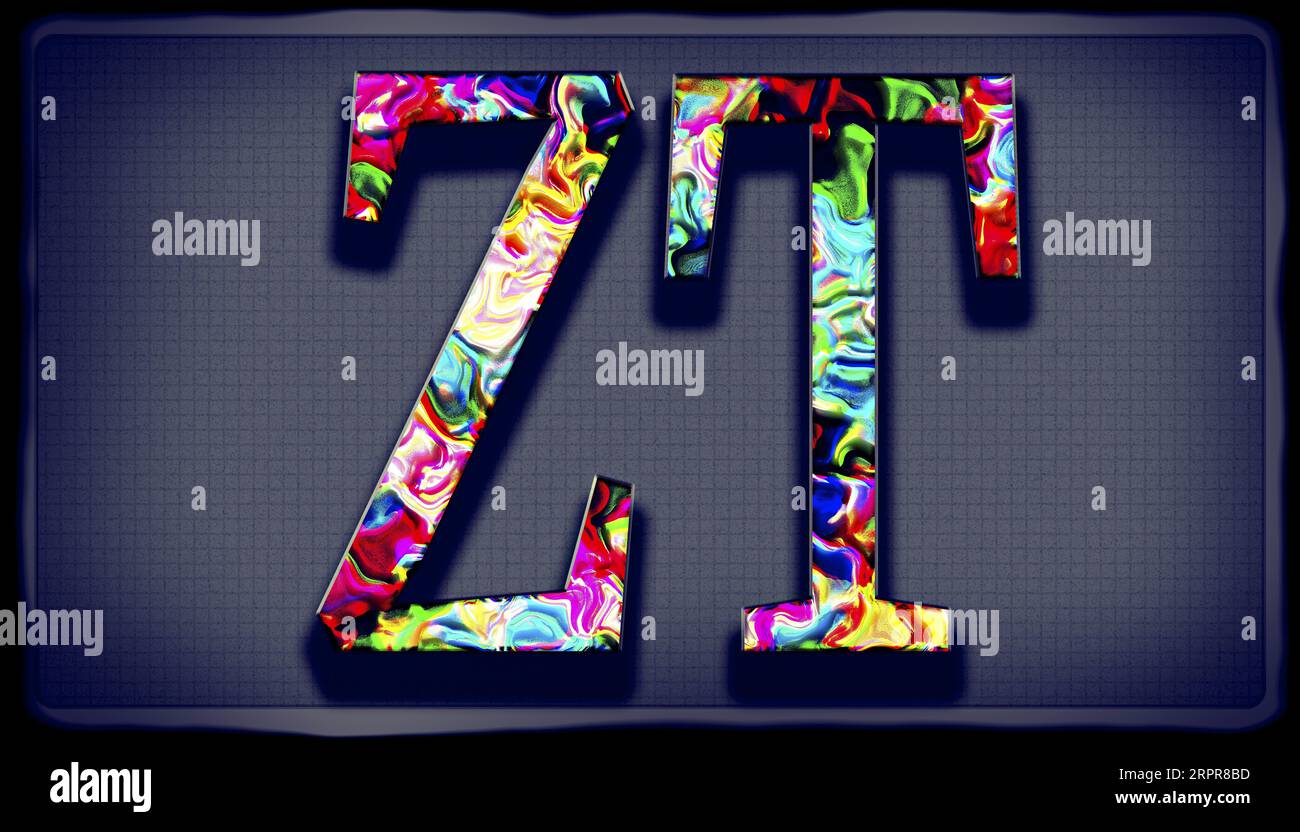 Double letter signature ZT in an unique design named Painter rough ...