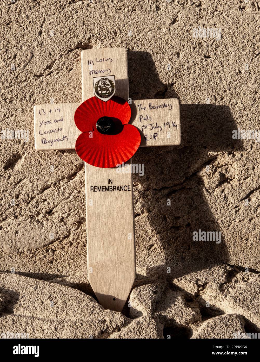 Poppy cross tribute to Barnsley Pals, the 13th and 14th Battalions of ...
