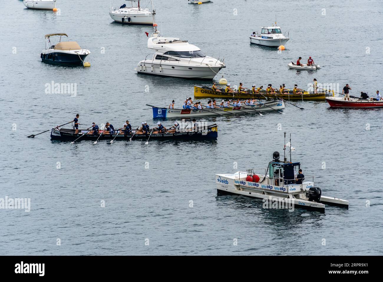 San Sebastian, Spain - July 8th, 2023: Trainera rowing boat regatta in ...