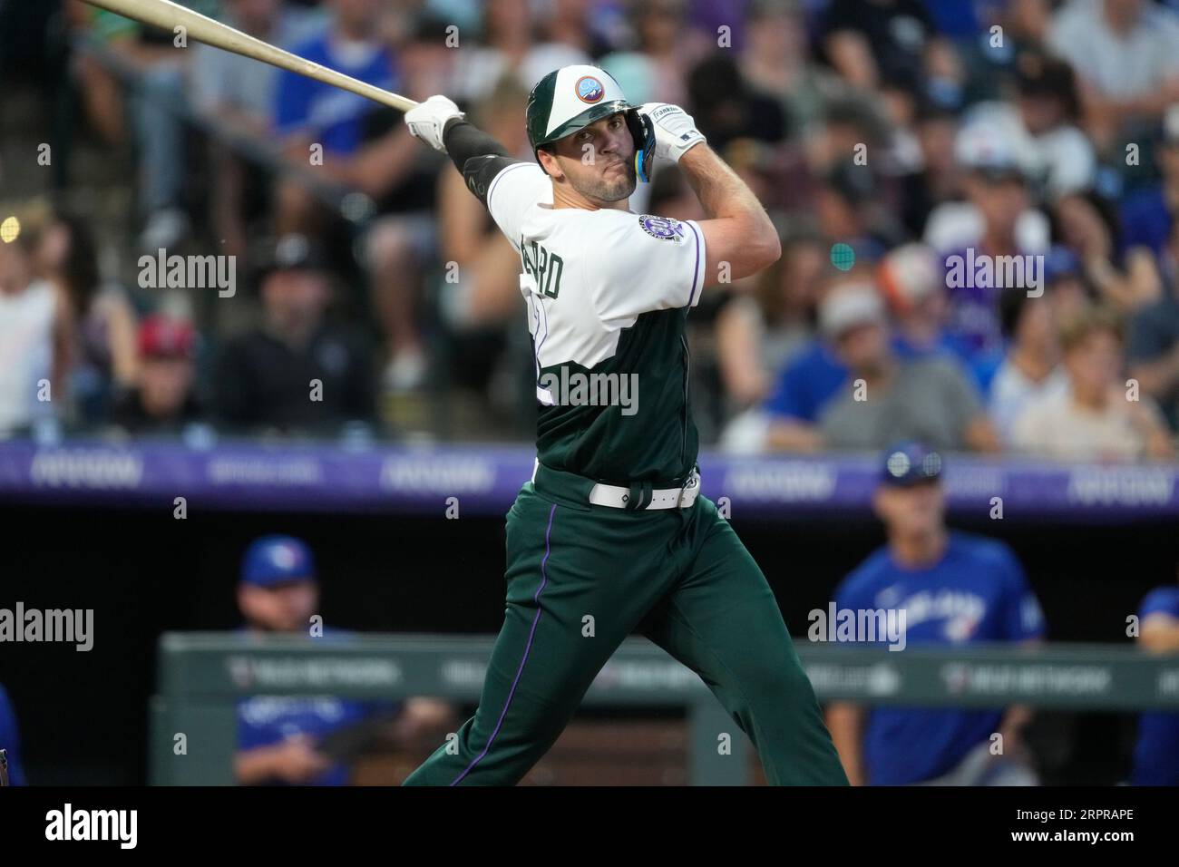 Colorado Rockies left fielder Sean Bouchard (12) in the fourth inning ...