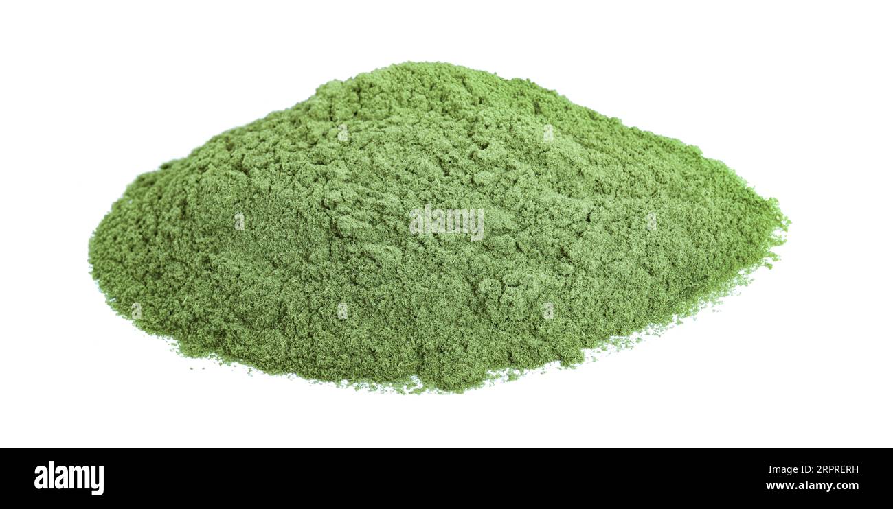 Lemongrass powder pile isolated on white background Stock Photo - Alamy
