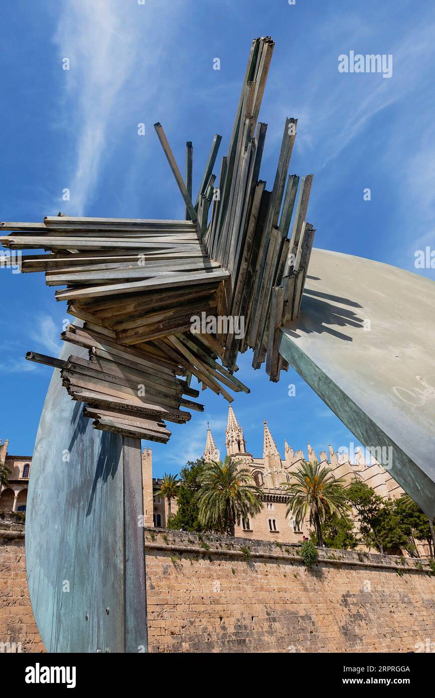 Spain, Balearic Islands, Majorca, Palma de Mallorca, Old Town. Abstract ...
