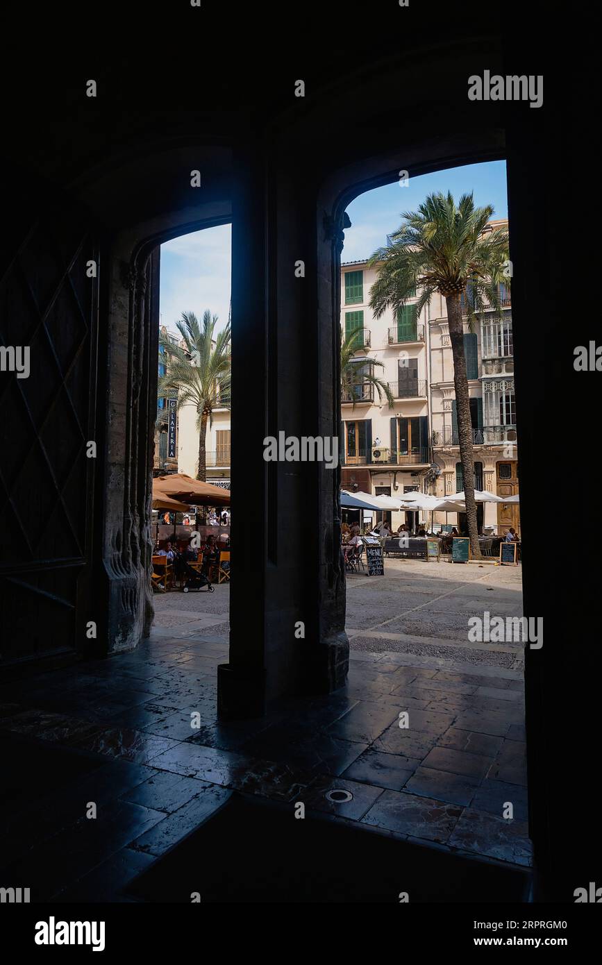 Spain, Balearic Islands, Majorca, Palma de Mallorca, Old Town. View ...
