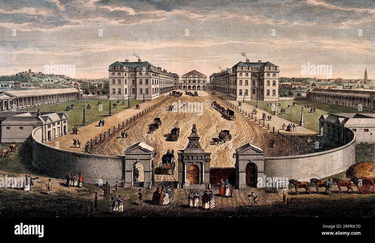 The Foundling Hospital Holborn London, a birdseye view of the courtyard ...