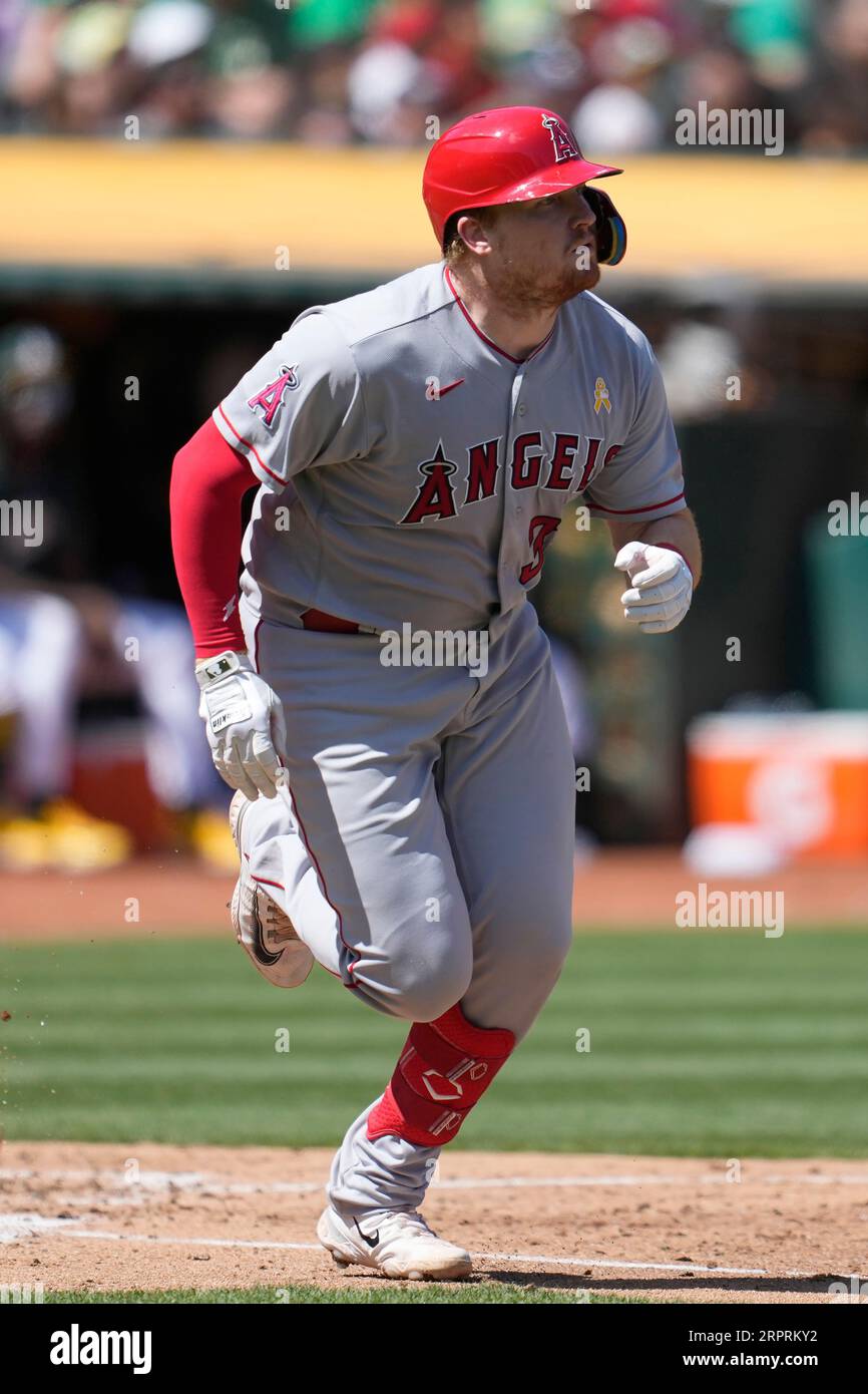 Los Angeles Angels' Chad Wallach during a baseball game against the ...