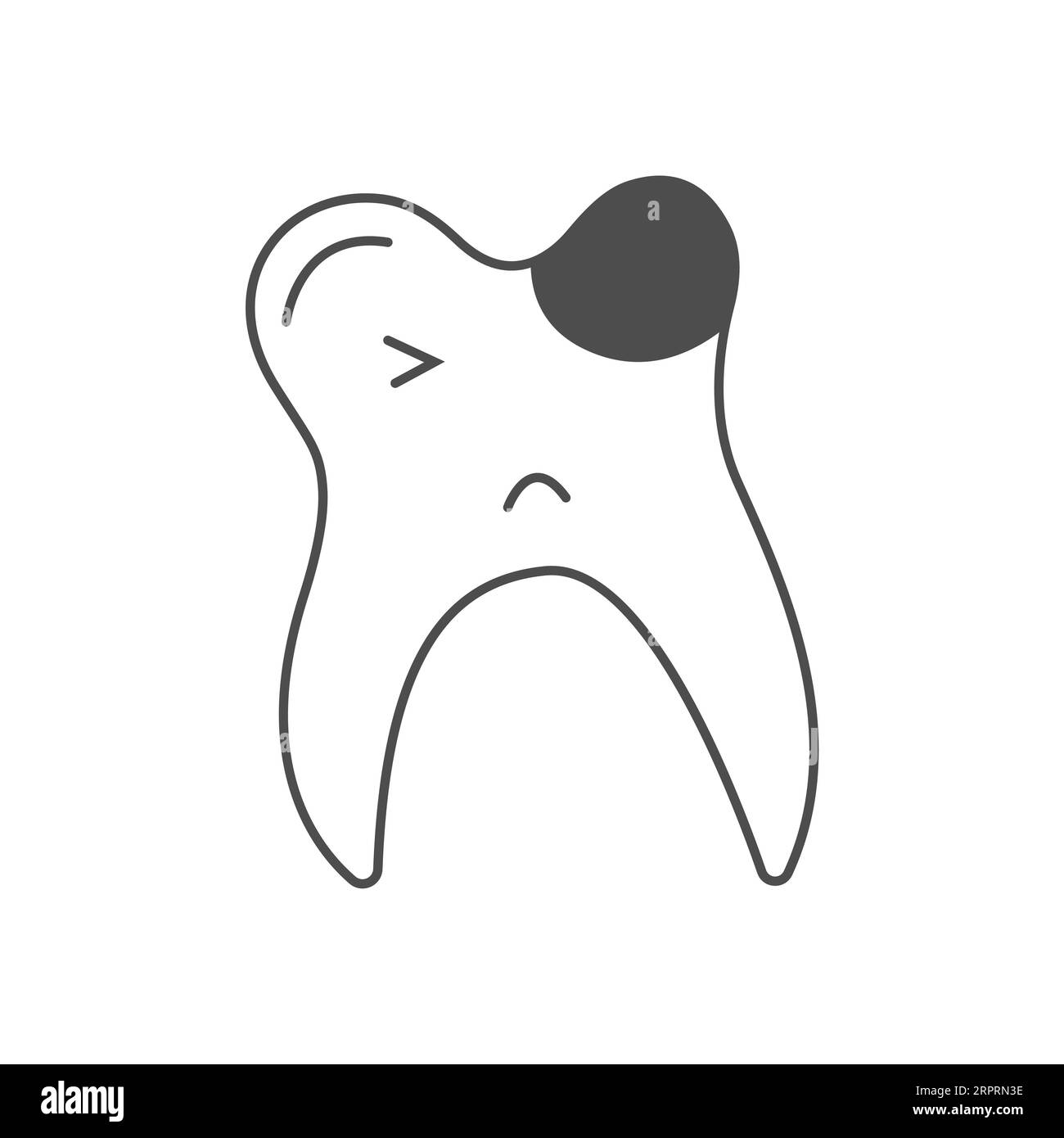 Oral hygiene concept. Cute tooth character with caries. Dental vector ...