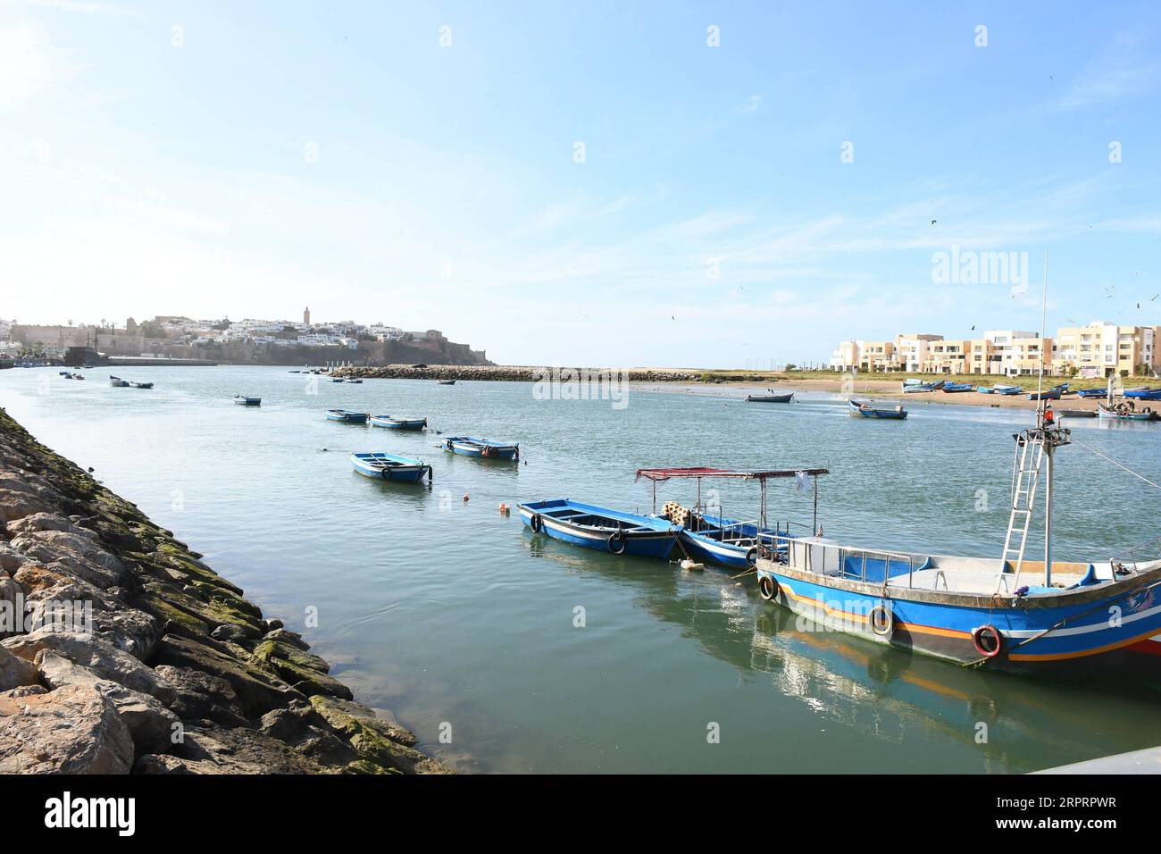 200407 -- RABAT, April 7, 2020 -- An empty ferry port is seen in Rabat ...