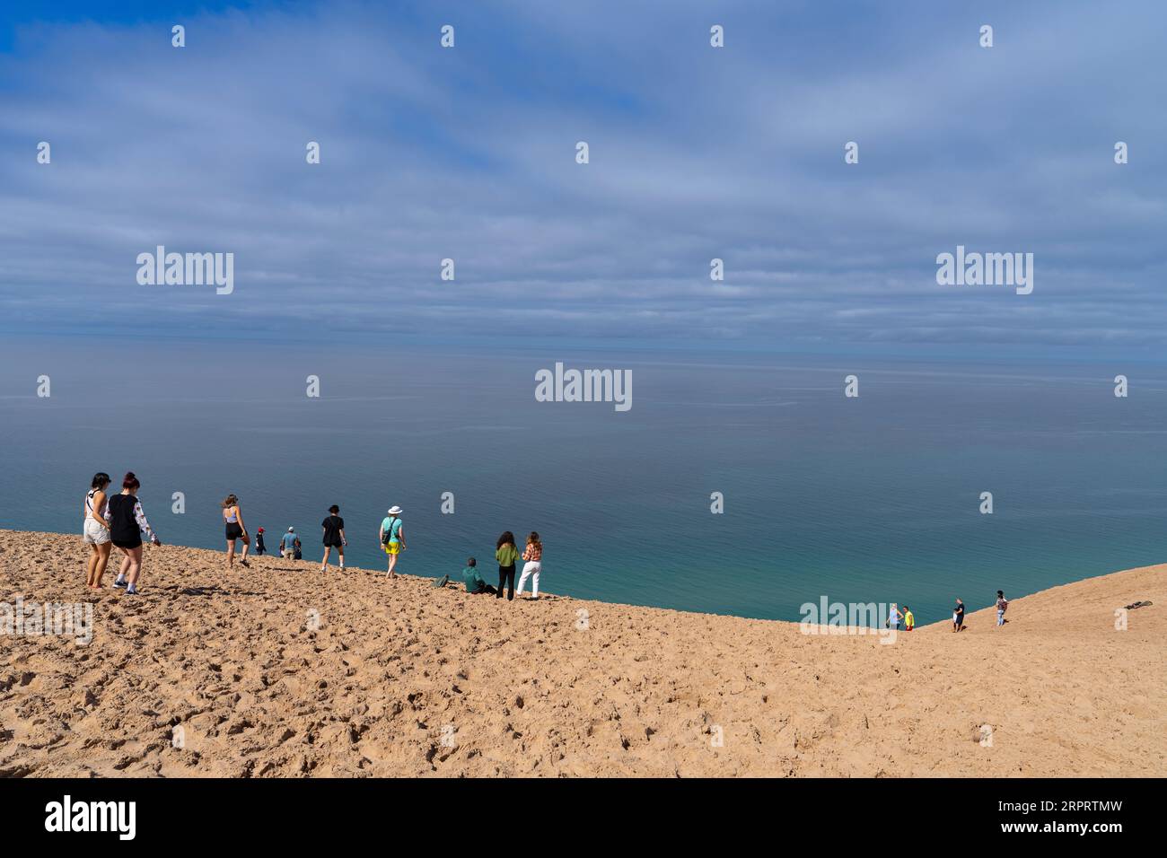 Lookout to Lake Michigan along Pierce Stocking Scenic Drive in Sleeping Bear National Seashore ...