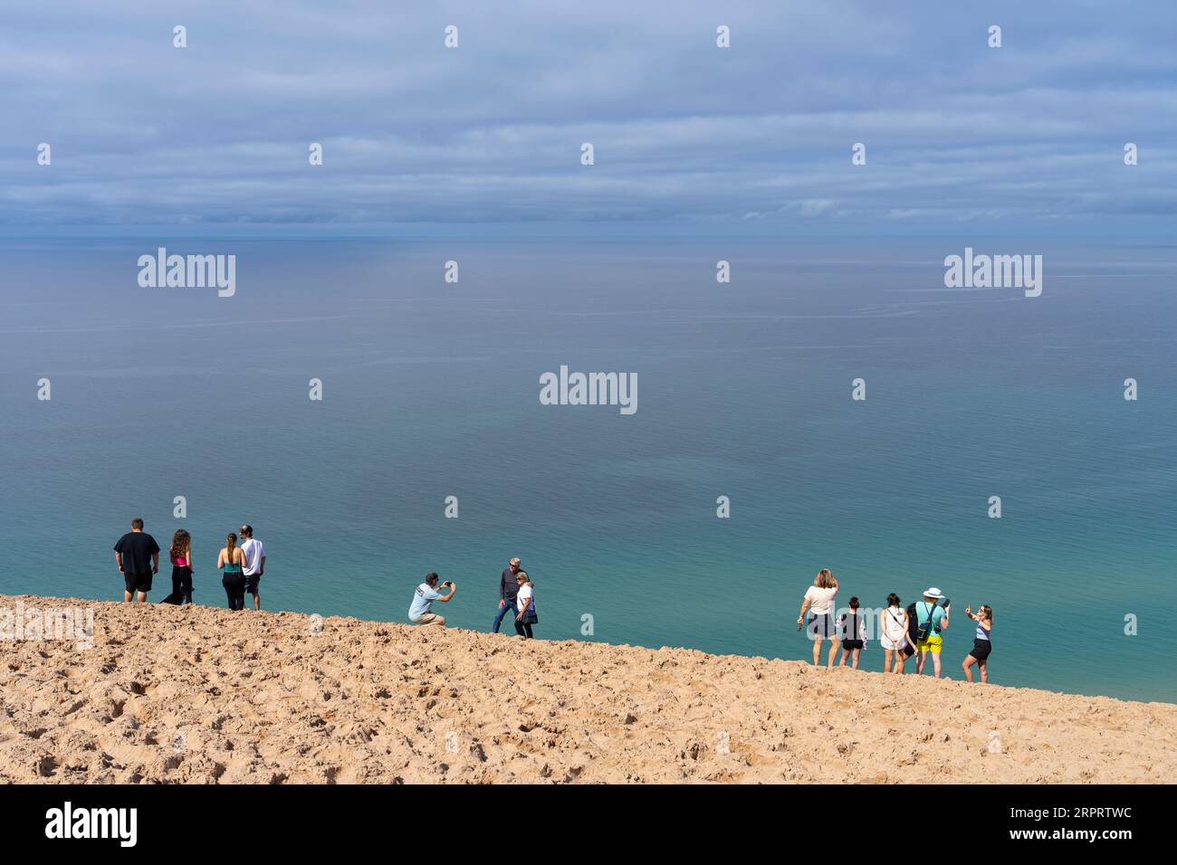 Lookout to Lake Michigan along Pierce Stocking Scenic Drive in Sleeping Bear National Seashore ...