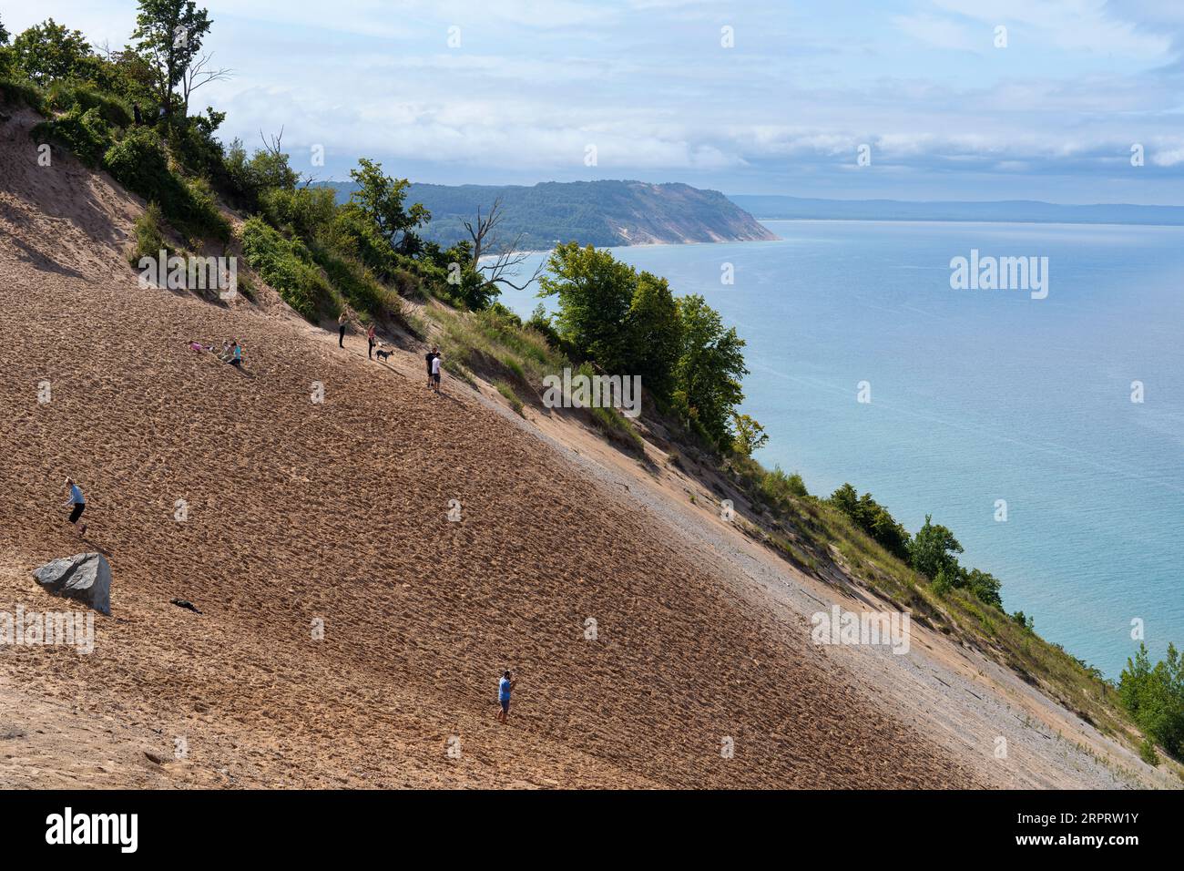 Lookout to Lake Michigan along Pierce Stocking Scenic Drive in Sleeping Bear National Seashore ...
