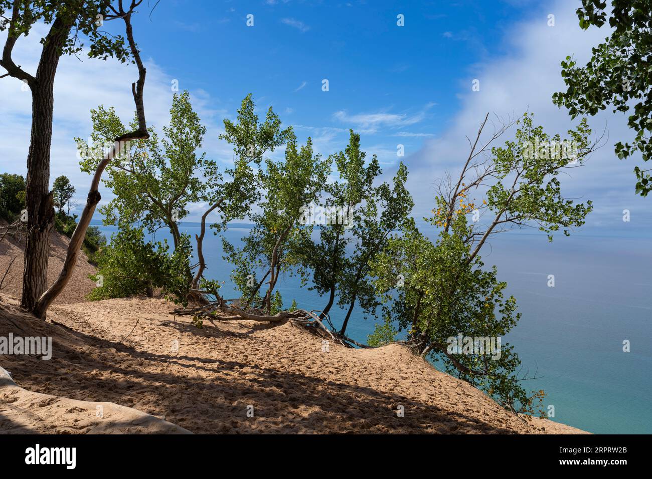 Lookout to Lake Michigan along Pierce Stocking Scenic Drive in Sleeping Bear National Seashore ...